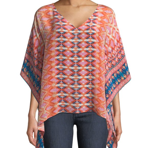Anthropologie | Tops | Tolany Briyana Flower Print Silk Tunic Top ...